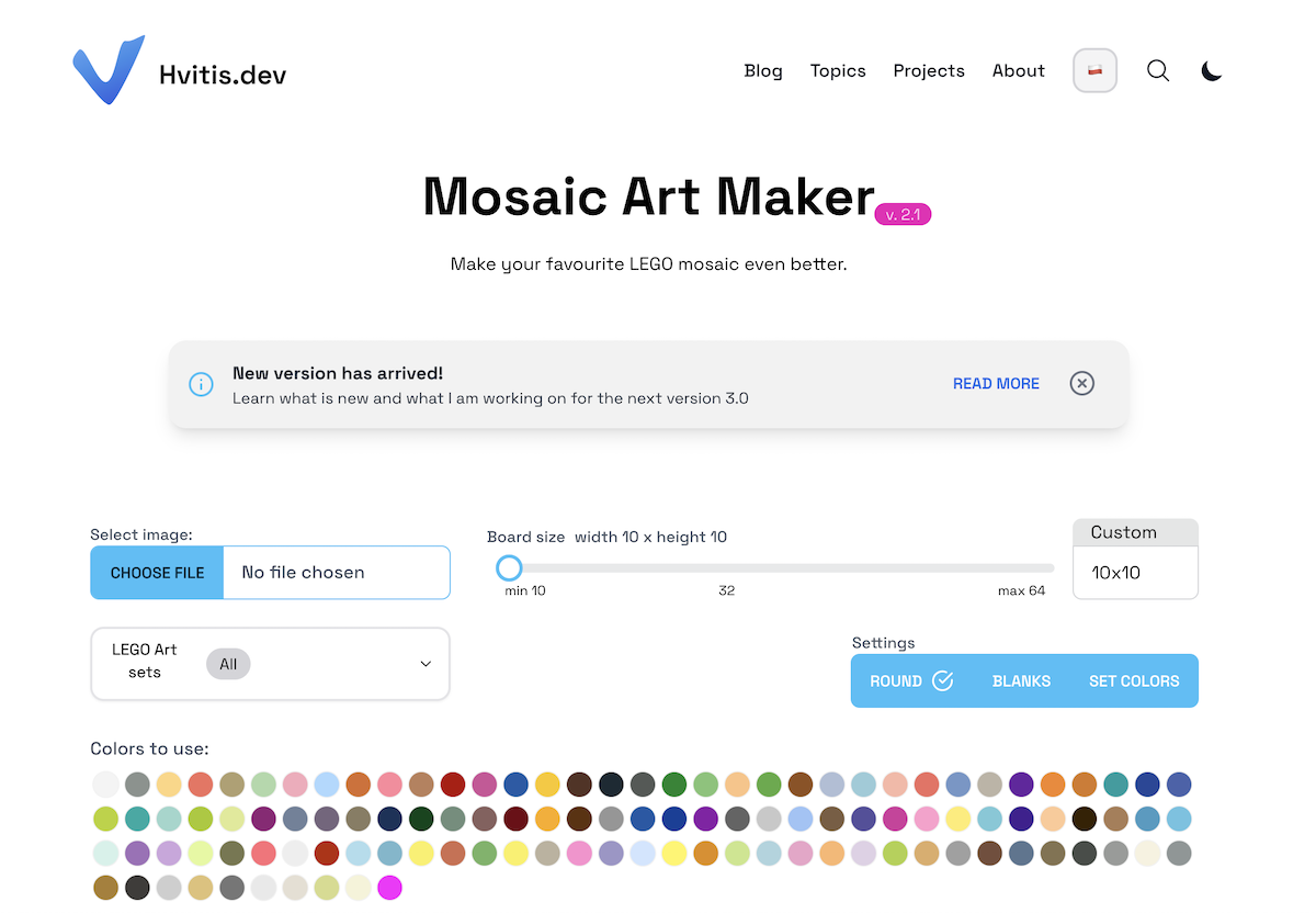 Updated to LEGO Mosaic Maker v2.1 | Ideas tested and turned into code ...